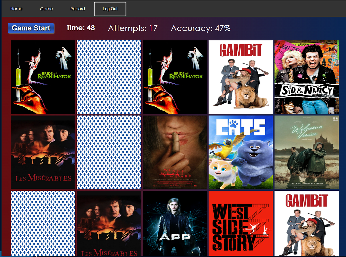 React Web App “Matching Movie Pairs” | by Rio | Medium
