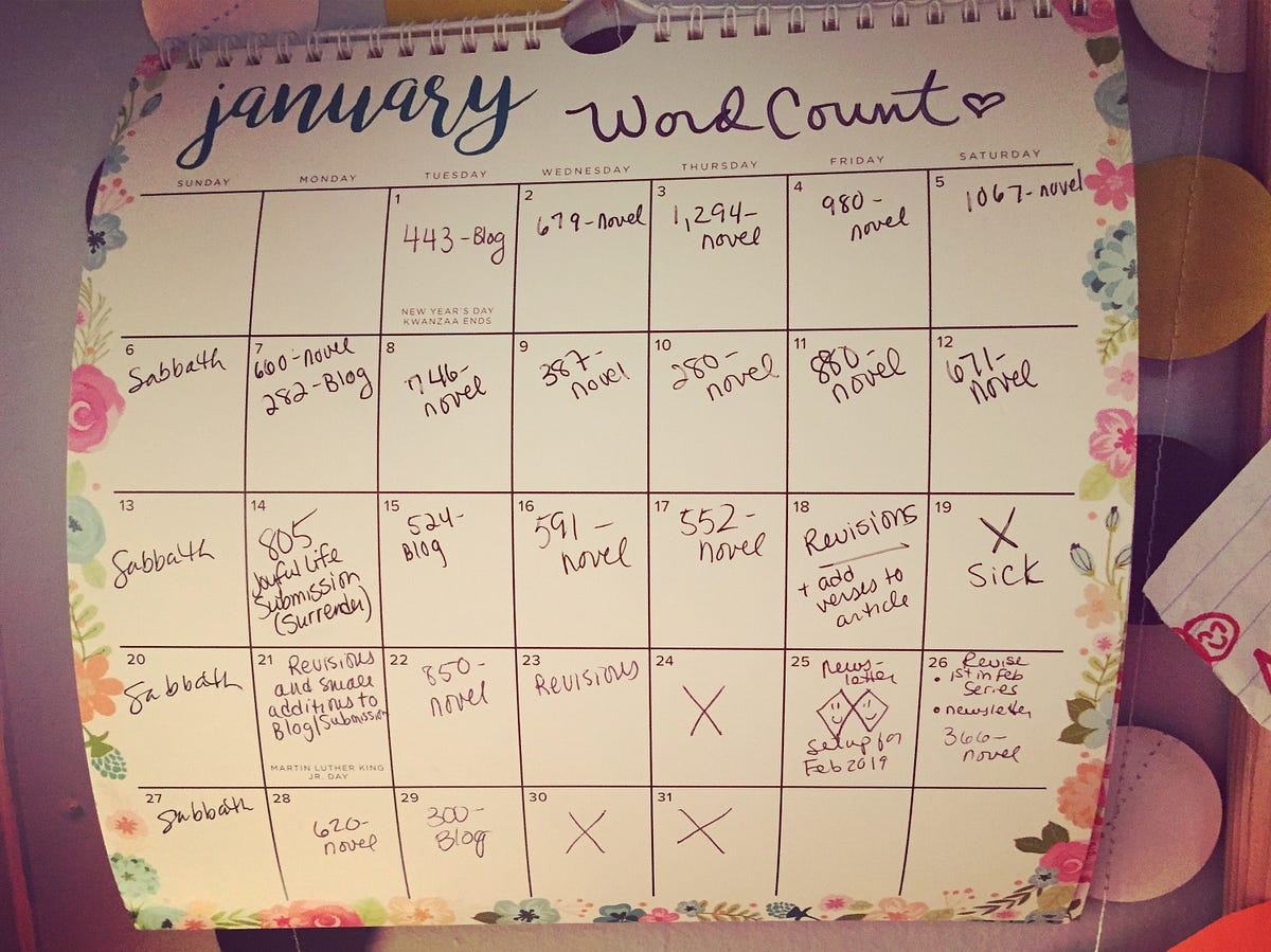The Inherent Magic of the Word Count Calendar | by Tracy Gerhardt ...