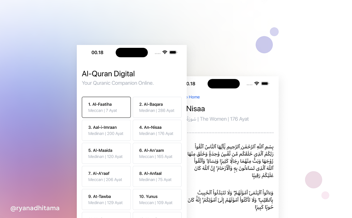 Build Quran App using NextJS and TailwindCSS | by Ryan Adhitama Putra | Stackademic