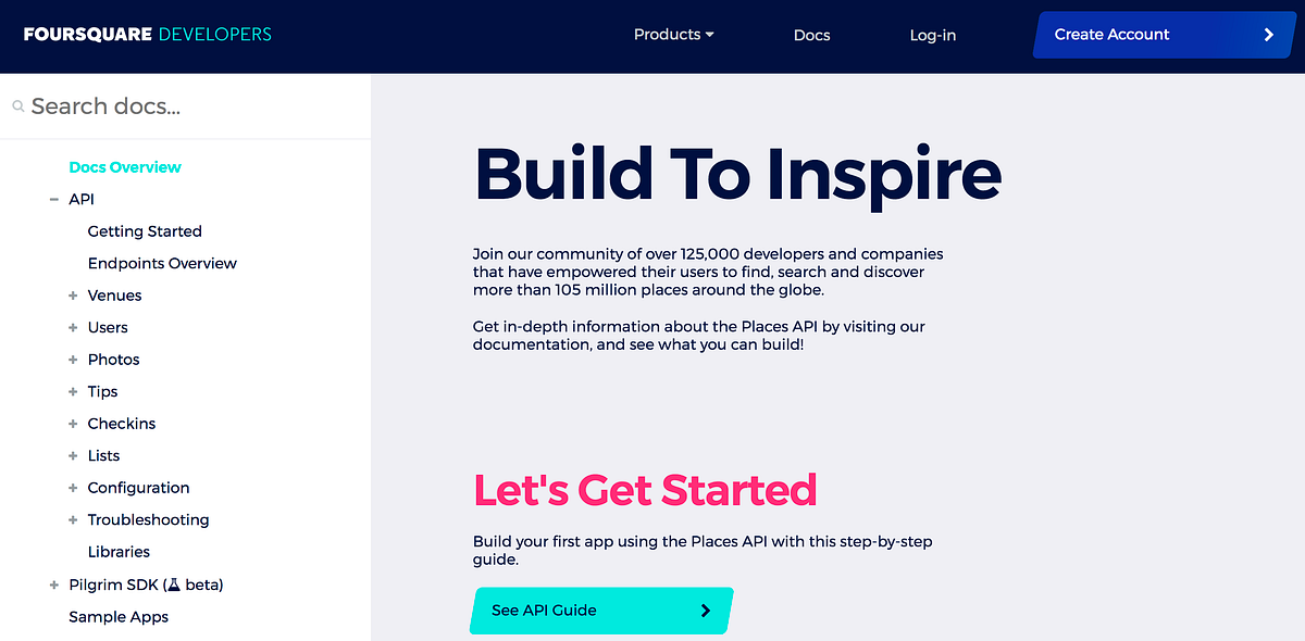 A New Experience for Developer Documentation & Resources | by Arin Ray | Foursquare | Medium