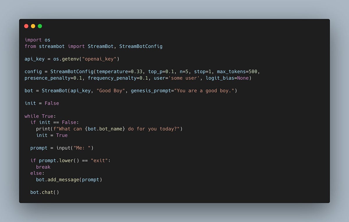 Stream ChatGPT Responses Quickly w/ StreamBot Python Package | by Andrew Meyer | Medium