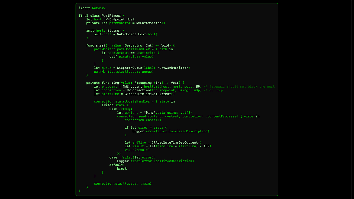 Measure pings to any host using Network Framework: iOS Swift | by ...