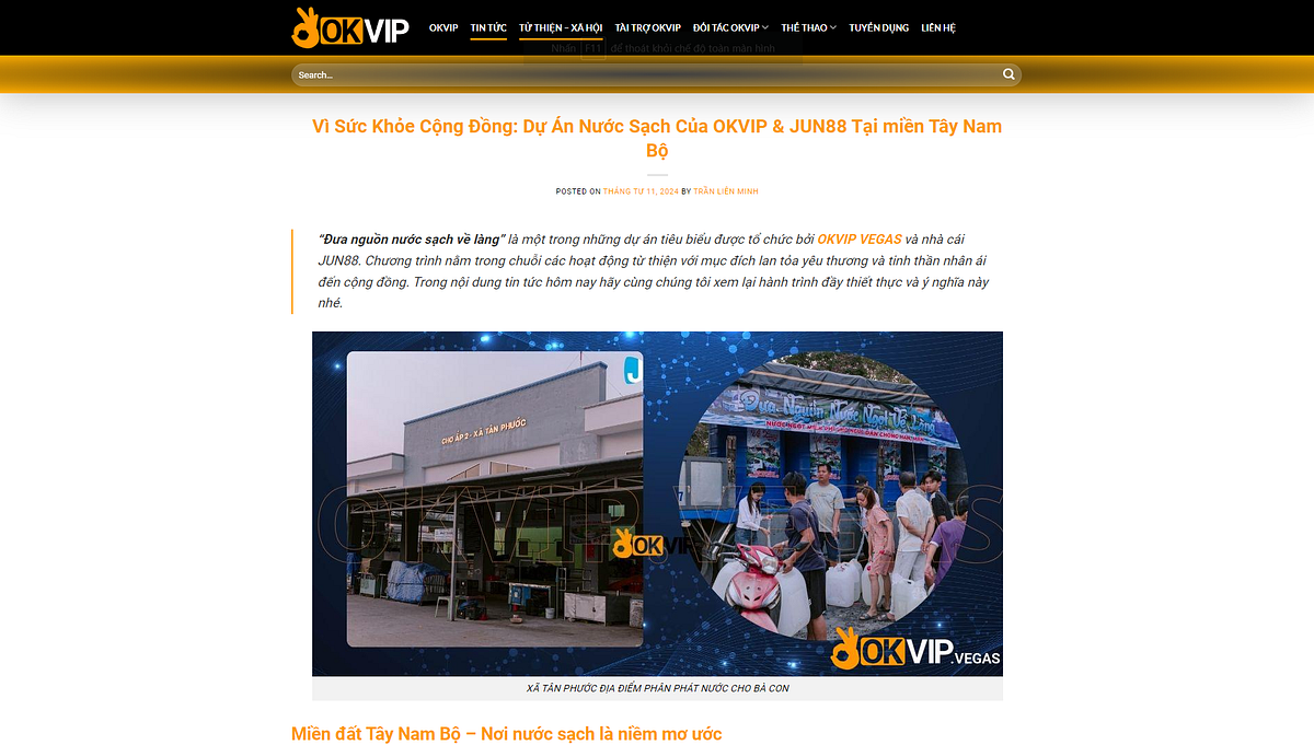 “Mang Tình Người Đến Vùng Khô Cằn: Hành Trình Nước Sạch Của OKVIP & JUN88 Tại Miền Tây Nam Bộ ...