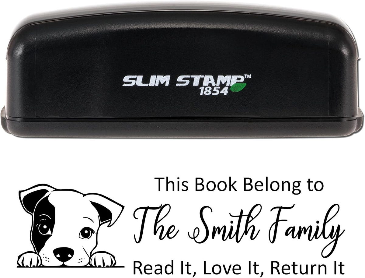 Personalized Staffordshire Bull Terrier Book Stamp - Acorn Sales - Medium