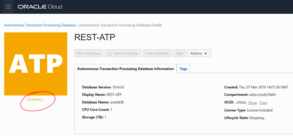 REST APIs — to easily manage an Autonomous Database in Oracle Cloud ...