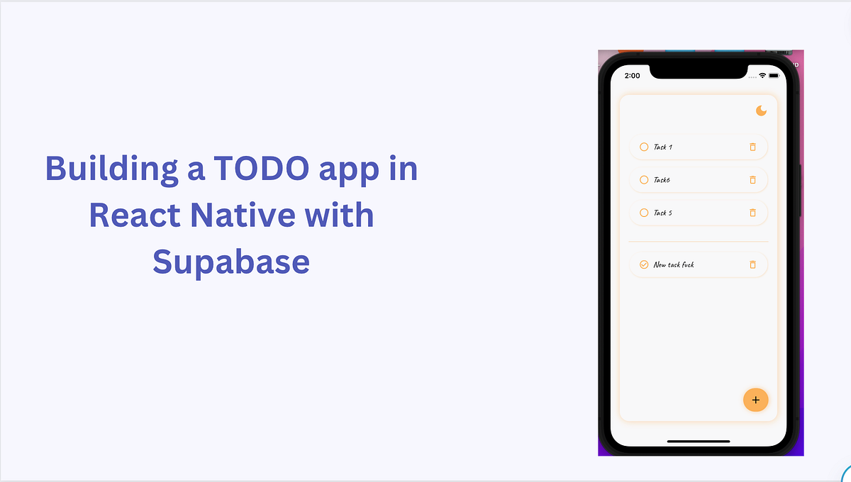 Creating a TODO Application with React Native and Supabase And Mobx | by bibhuti swain | Medium