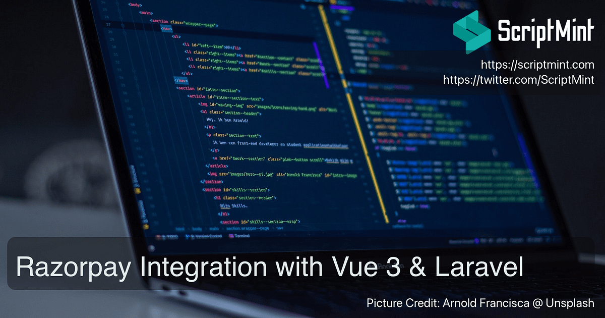 Integrate Razorpay Payment Gateway with Vue 3 and Laravel | by ScriptMint | Medium