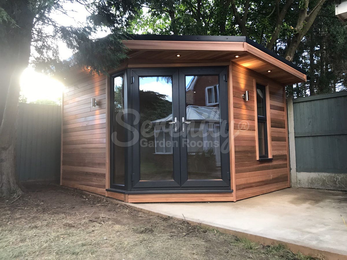 This horizontal cladded red cedar garden room is a joy to watch! # ...