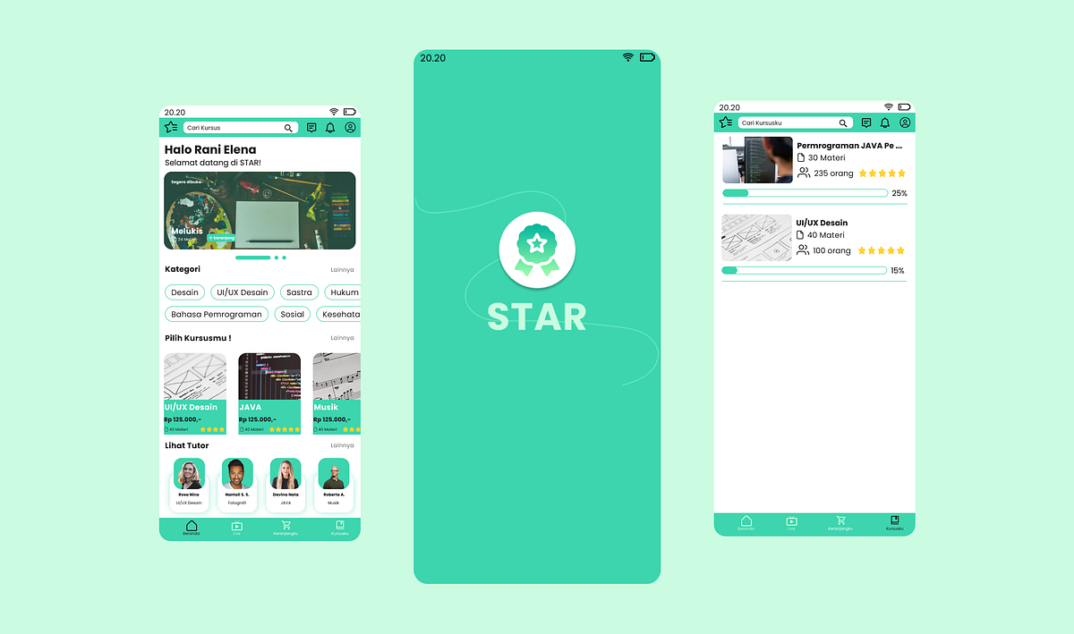[UX Case Study — STAR App] Sebuah Rancangan Aplikasi Kursus | by Rachel ...