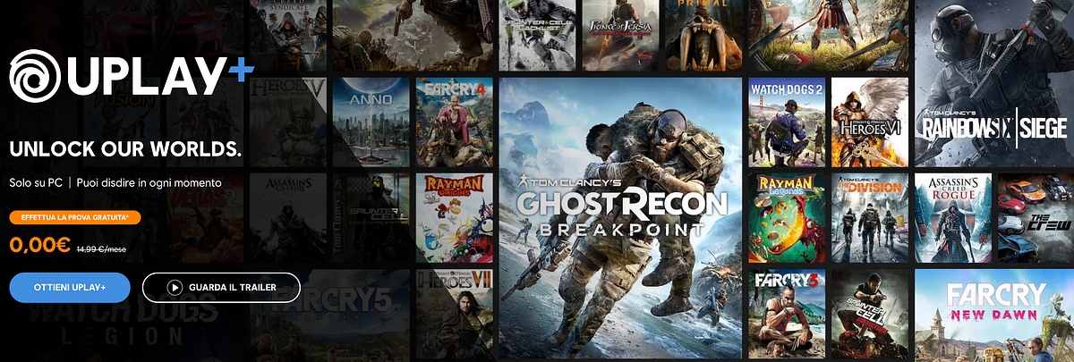Uplay Plus — Il nuovo servizio in abbonamento targato Ubisoft | by Antonino Venuto | Medium