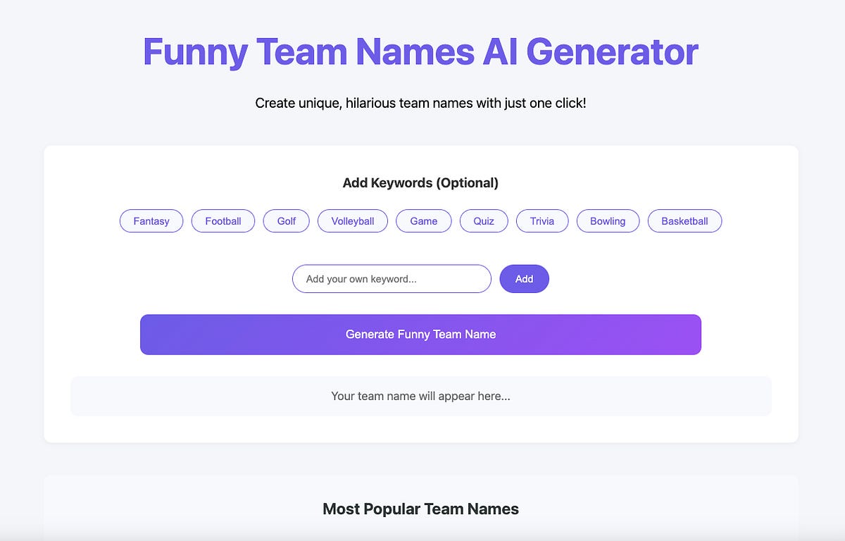 【Tool Recommendation】Team Name Generator — Create Personalized Names ...