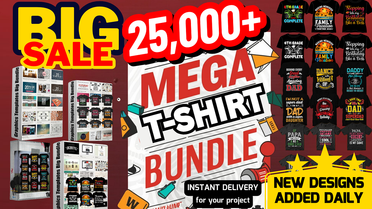 25,000 Premium Mega T-Shirt Design Bundle | by Istocklab.com | Medium