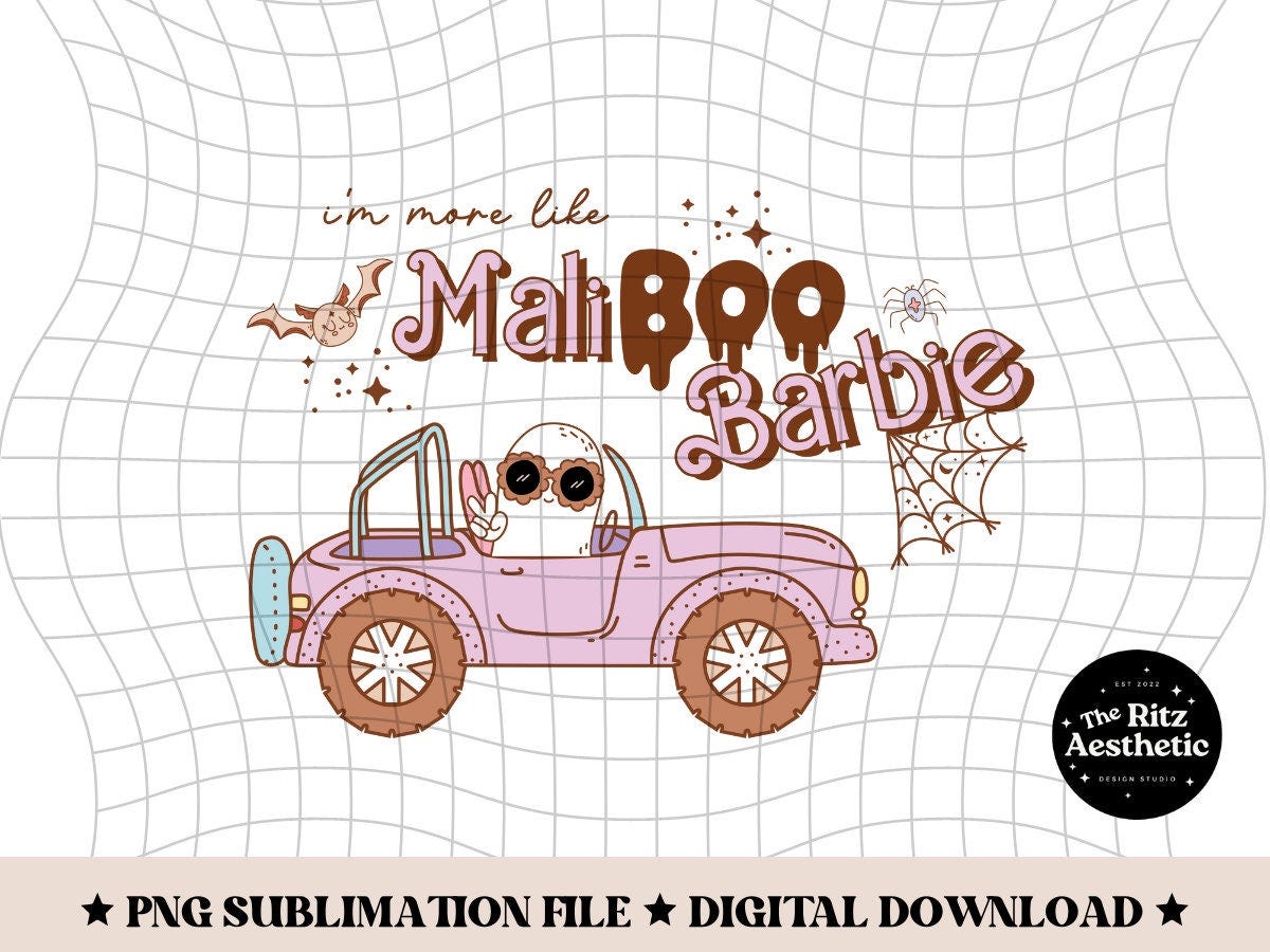 MaliBOO Barbie PNG, Groovy Halloween Tshirt Designs, Halloween Barbie ...