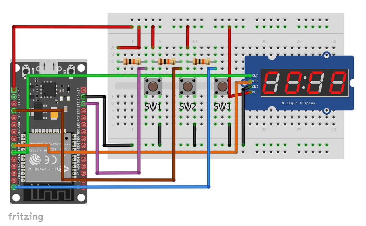 บทที่ 19 ESP32 การแสดงผล 7-Segment 4 DIGIT (TM1637) | by Narin Damnuy ...