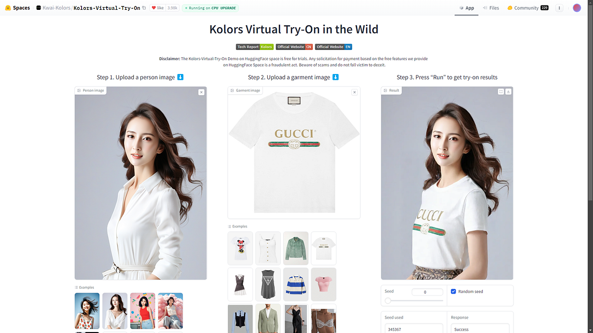 Kolors Virtual Try-On: Innovative AI-Powered Virtual Clothing Fitting ...