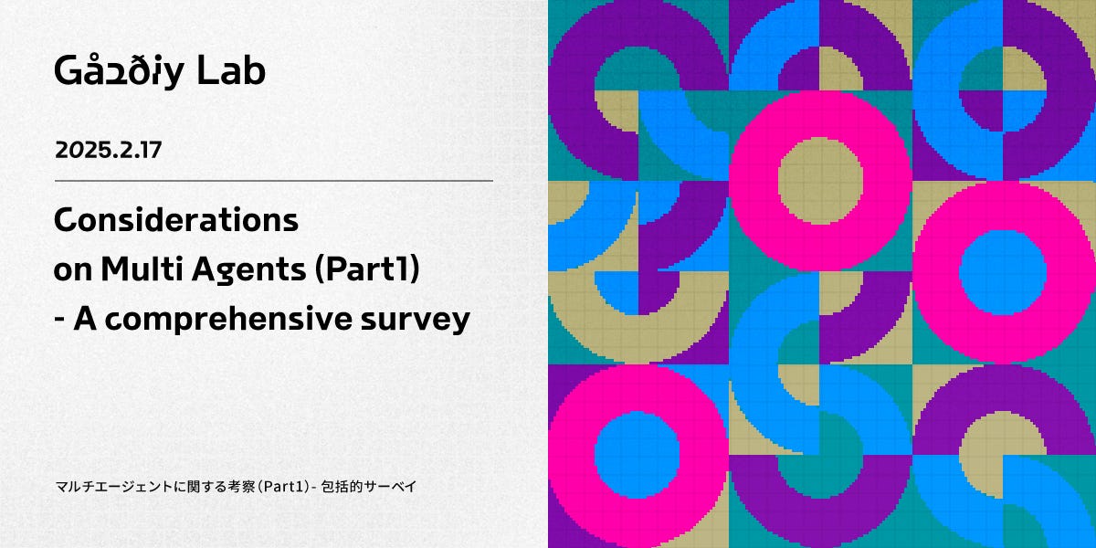 Considerations on Multi Agents(Part1)- A Comprehensive Survey | by Gaudiy Lab | Gaudiy AI Lab ...
