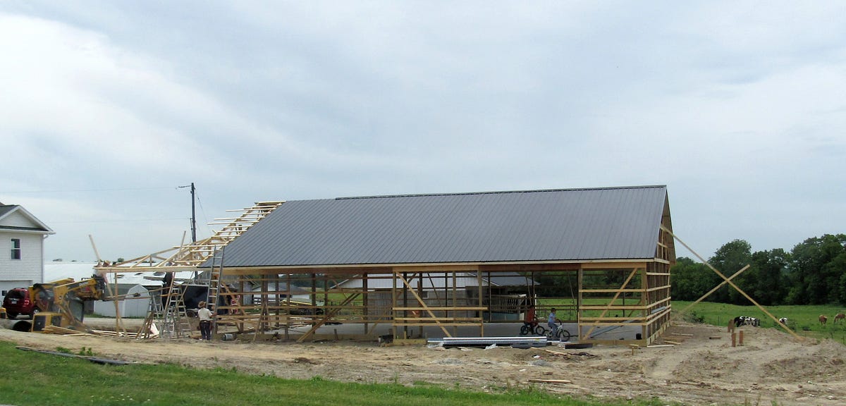 AMISH BARN RAISING - Dawn Ulmer - Medium
