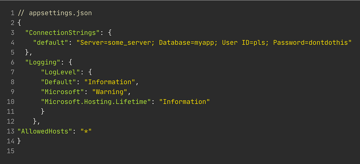 Don't store secrets in appsettings.json | Level Up Coding