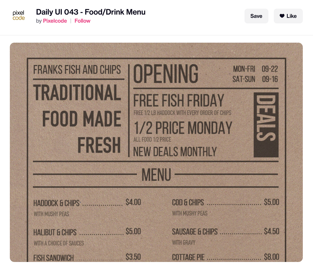 Daily UI Challenge — Vintage food menu | by JW | Level Up Coding