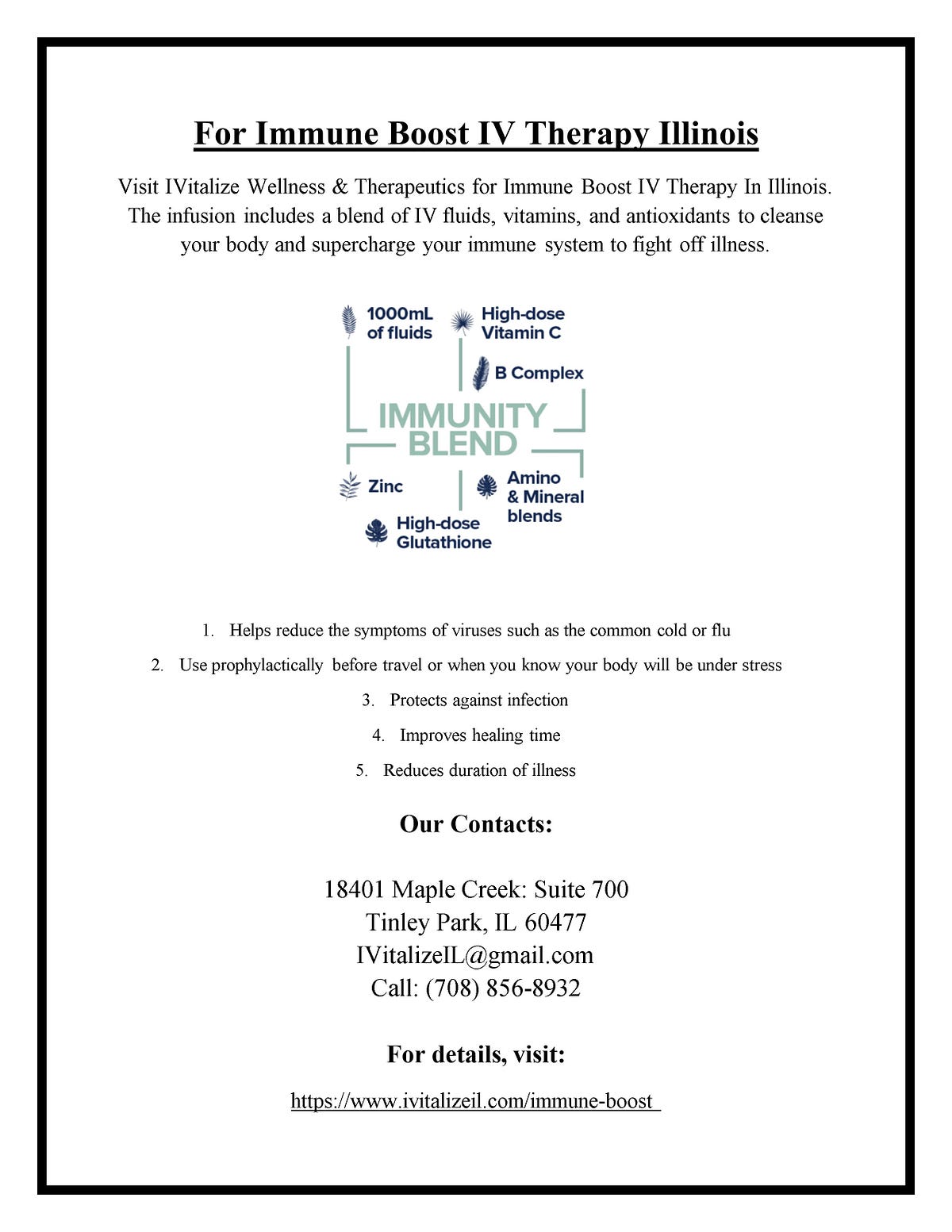 For Immune Boost IV Therapy Illinois - Ivitalizeil - Medium