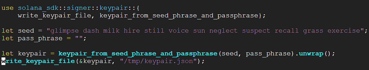 Solana keypair — tweak programmatically via rust | by Rbsomeg | Medium