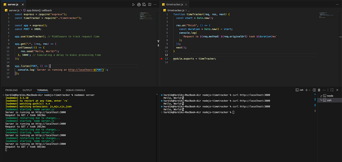 Building a tiny Express Time Tracker middleware — step-by-step | by ...