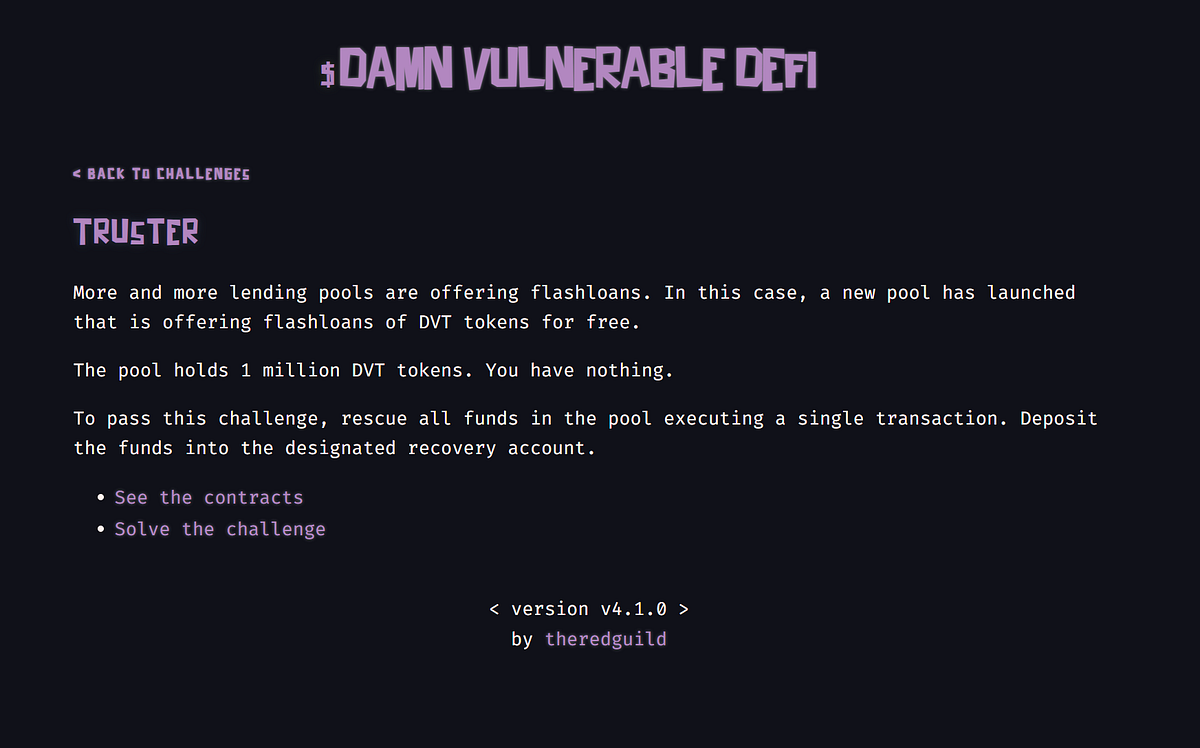 C3: Truster. Damn Vulnerable Defi V4 solutions series | by Jorge Zerpa ...