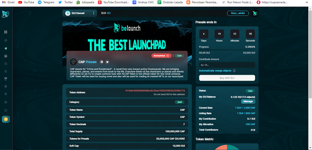 BELAUNCH is a decentralized launchpad on the sui network that allows ...