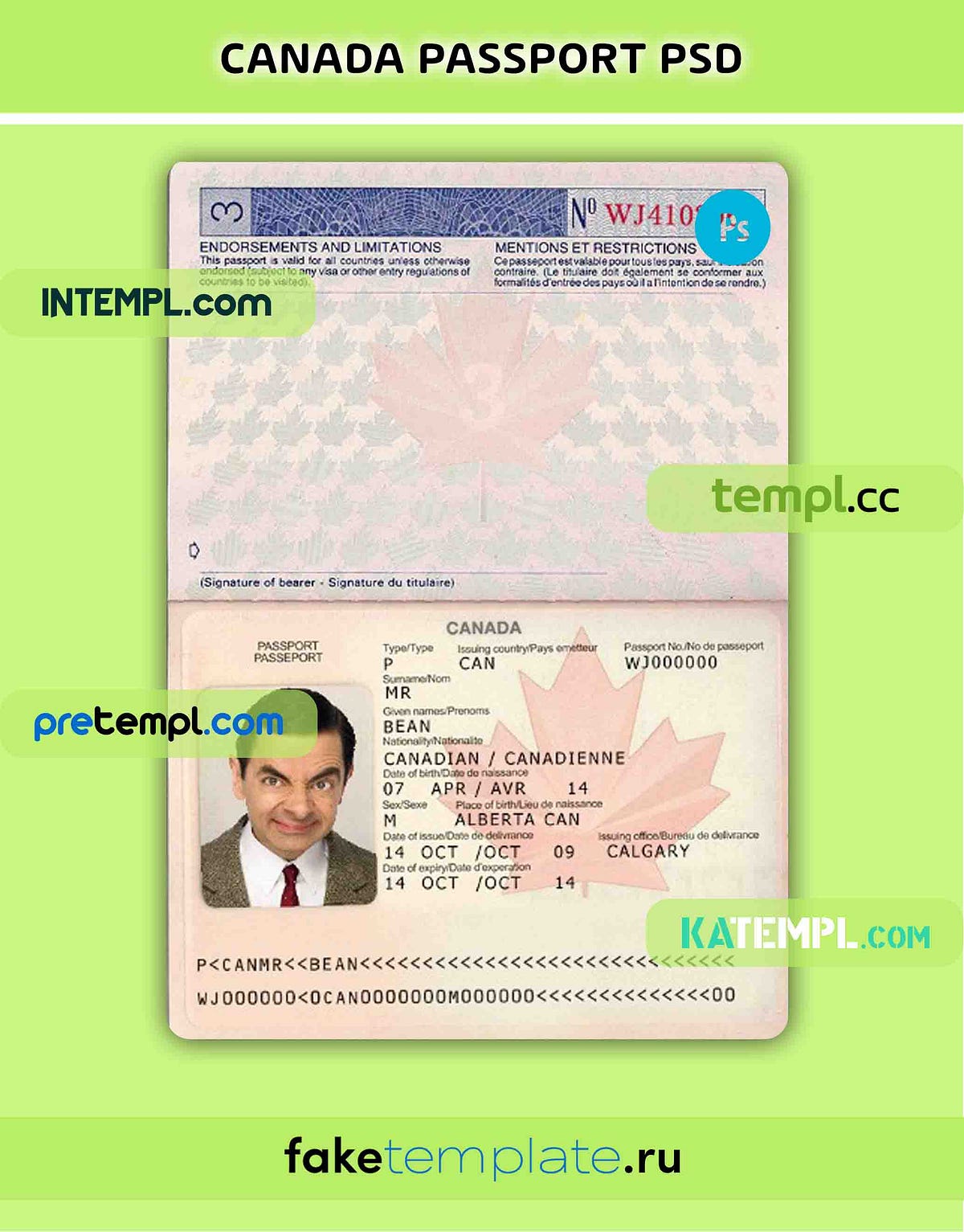 Canada passport PSD download template, 2002–2010 | by Intempl | Medium