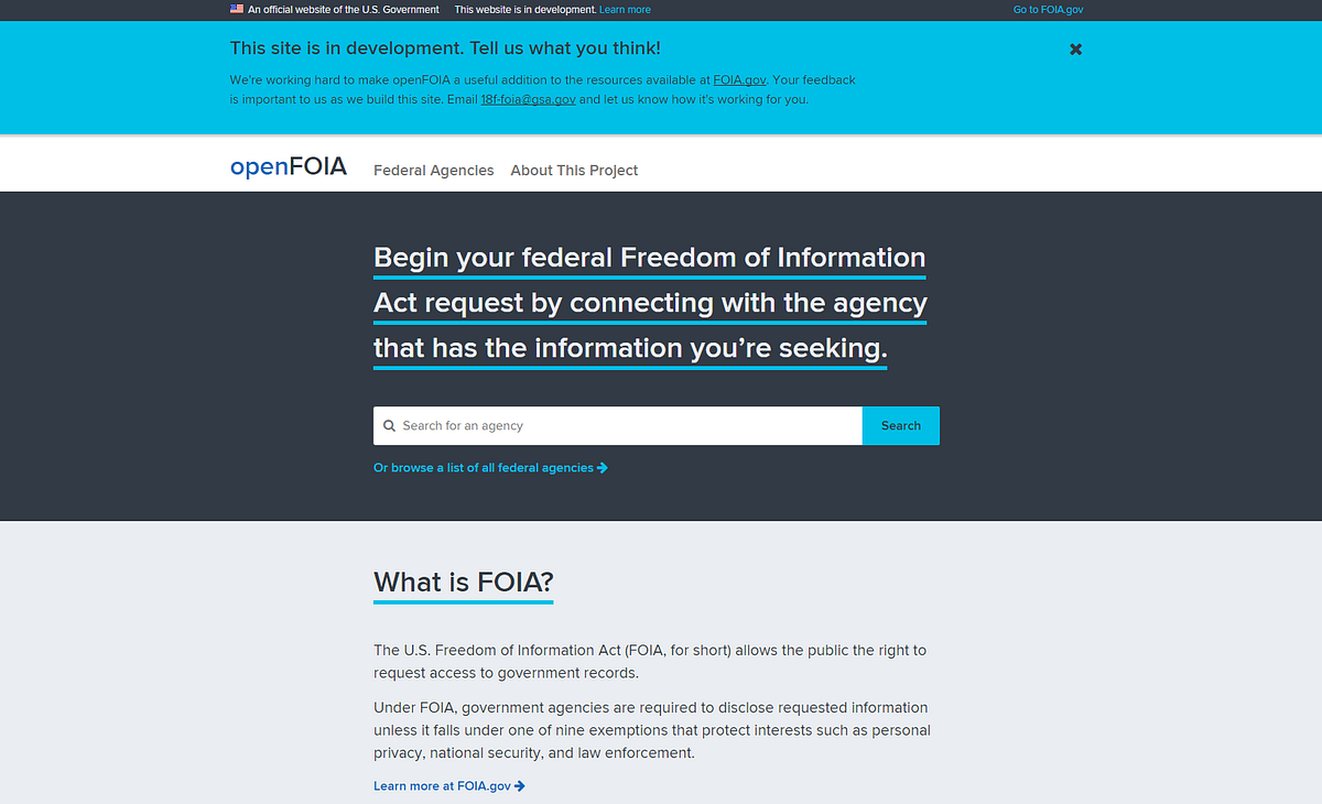 A New Front Door for the FOIA Request Process | by Shorenstein Center ...