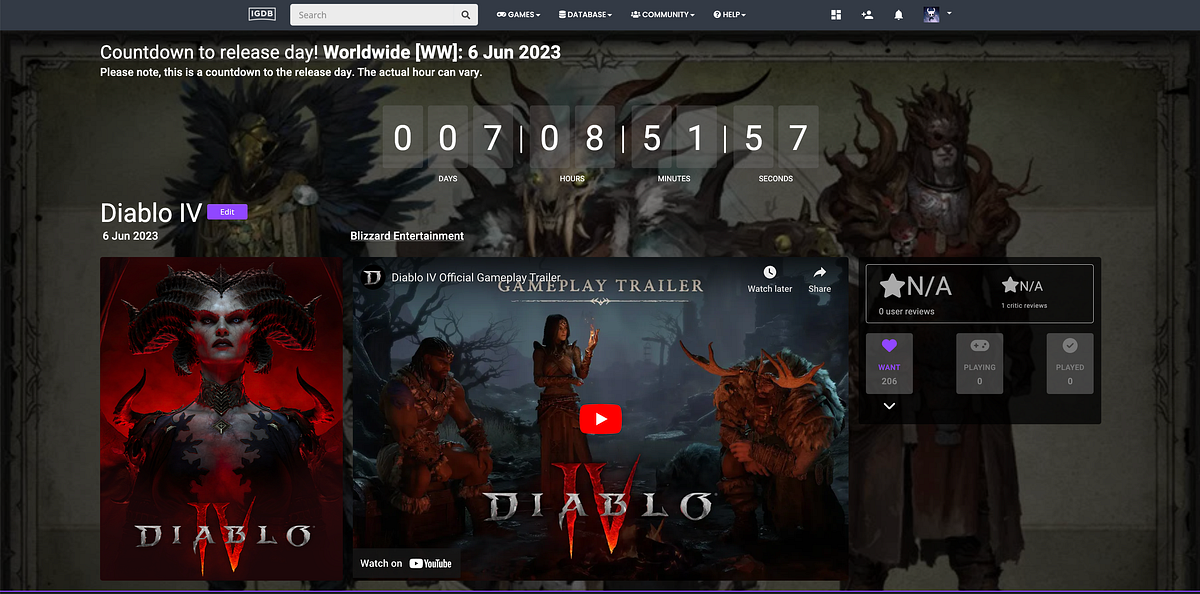 New game countdown pages!. … and what to expect in the future | by Jerome Richer | IGDB | May ...