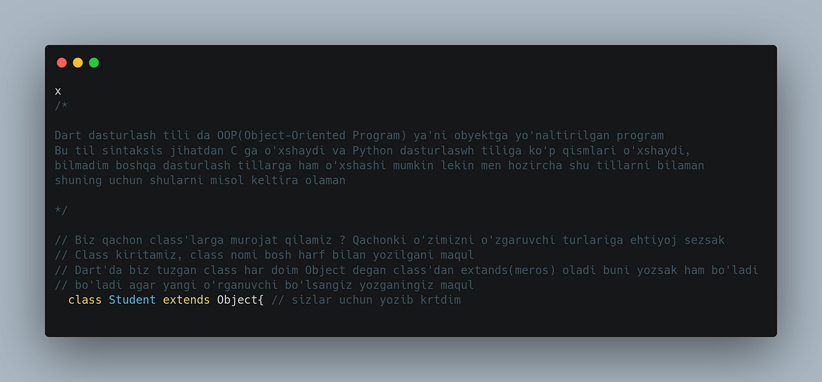 Dart Dasturlash Tilida Oop Object Oriented Program By Botirjon Mahamadaliyev Medium