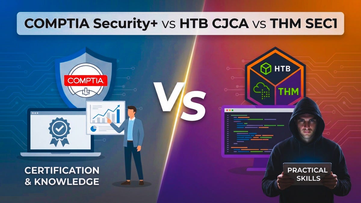 TryHackMe SEC1 vs COMPTIA Sec+ vs HTB CJCA | by Motasem Hamdan | Medium