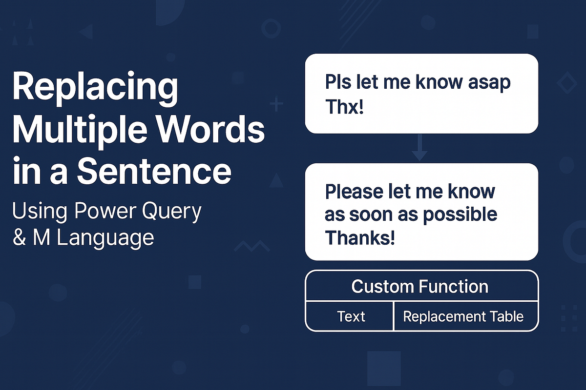 🧹 Power Query Magic: Replace Multiple Words in a Sentence Using List.Accumulate | by sandeep ...