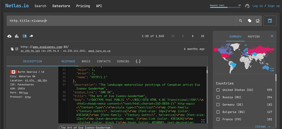 When you need search by nickname in public IP addresses search engines (Shodan, Netlas, Fofa etc ...