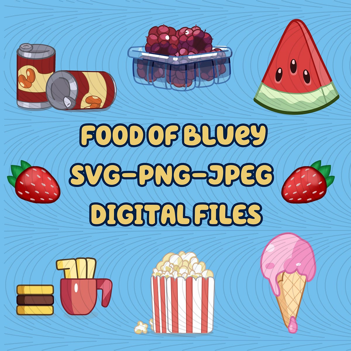 Food of Bluey SVG — PNG — JPG Bundle- Bluey Food & Drink Images- Bluey ...