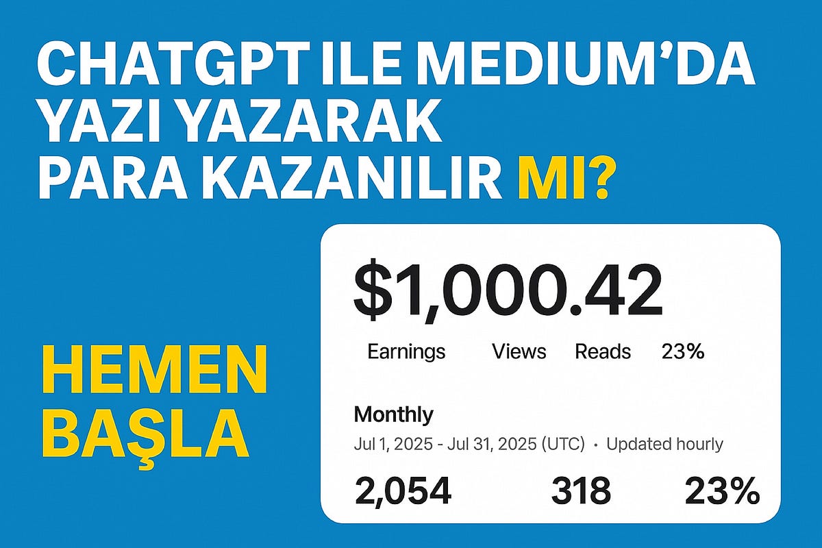 💸 ChatGPT ile Medium’da Yazı Yazarak Para Kazanılır mı? | by Hakan Uzun | Jul, 2025 | Medium