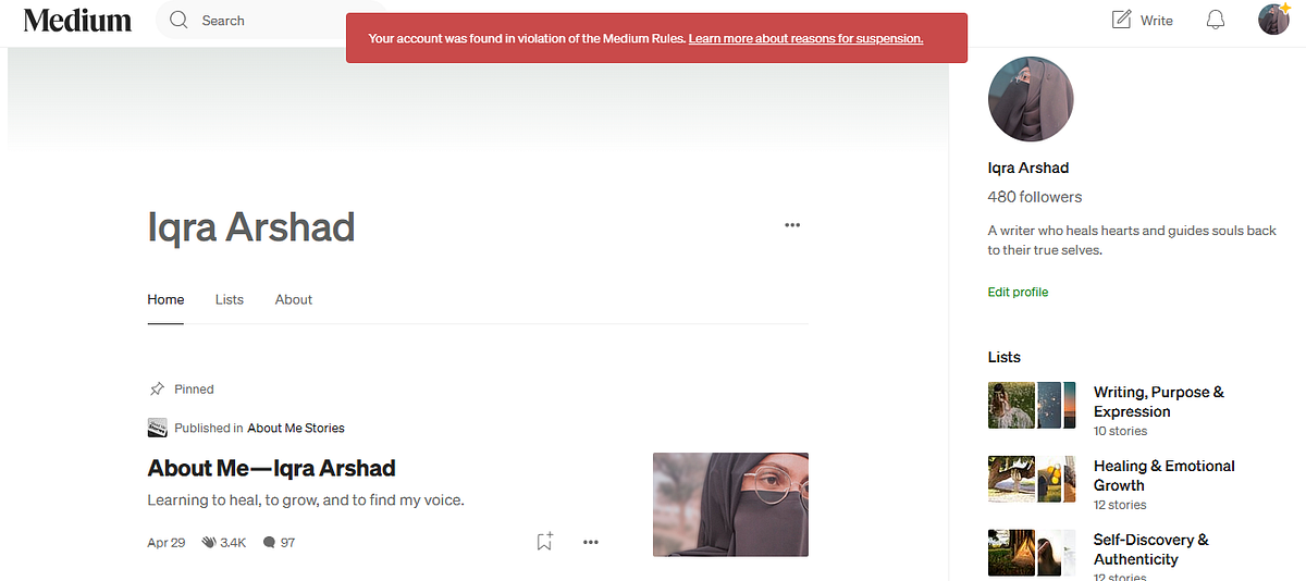 I Lost My Medium Account. From losing my first earnings to… | by Iqra Arshad | Readers Club ...