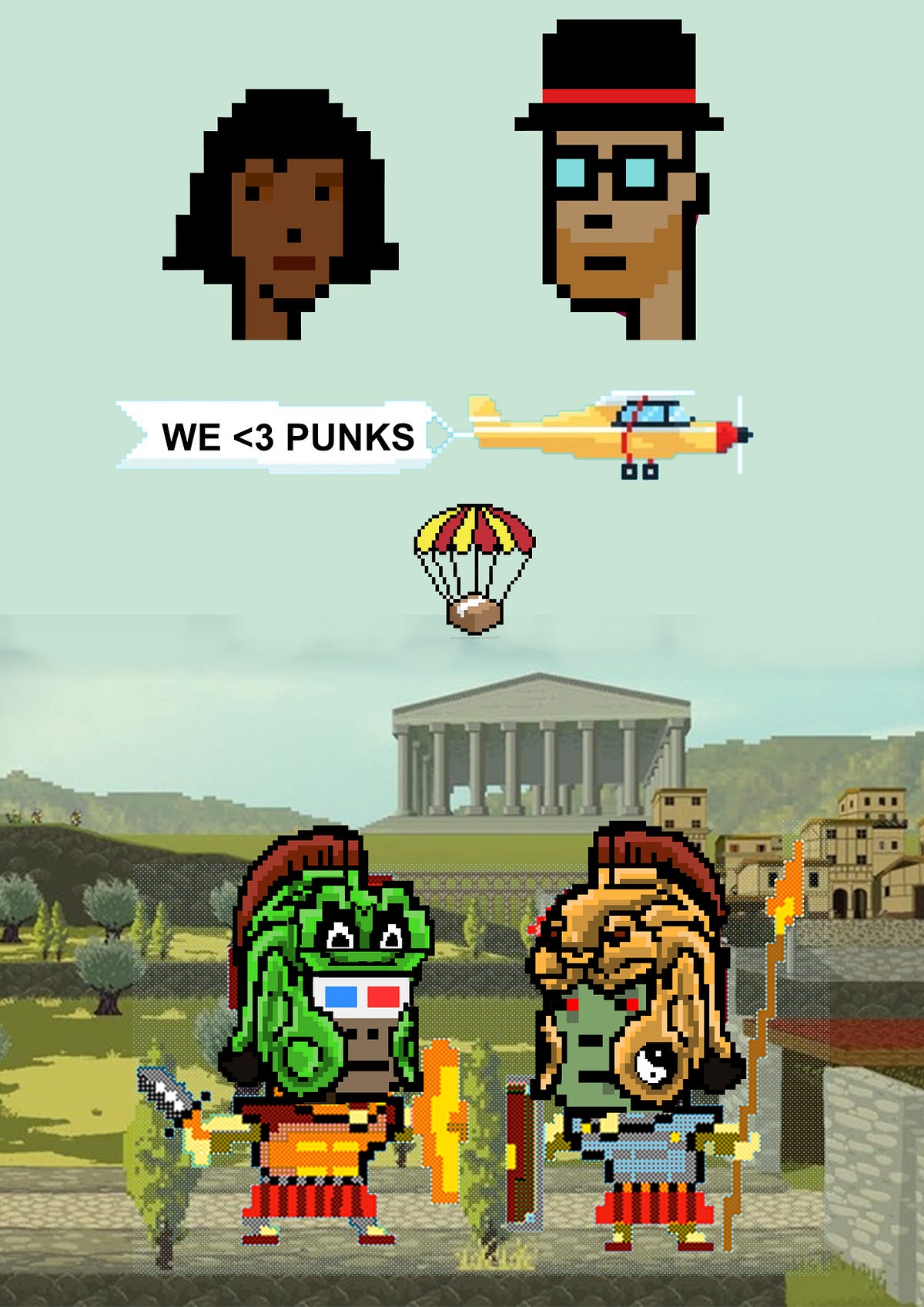 ROME Punk Air drop. - Polka Punks - Medium