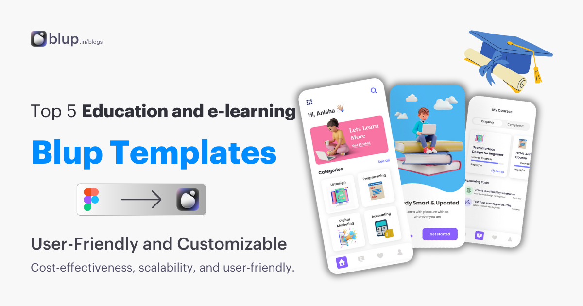Top 5 education and e-learning app Blup templates: Empowering digital ...