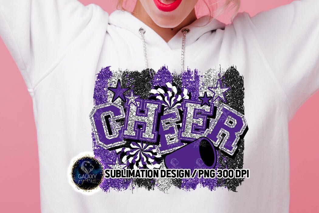 Cheer Sublimation, Cheer Brush Strokes Sublimation Design, Cheerleader ...