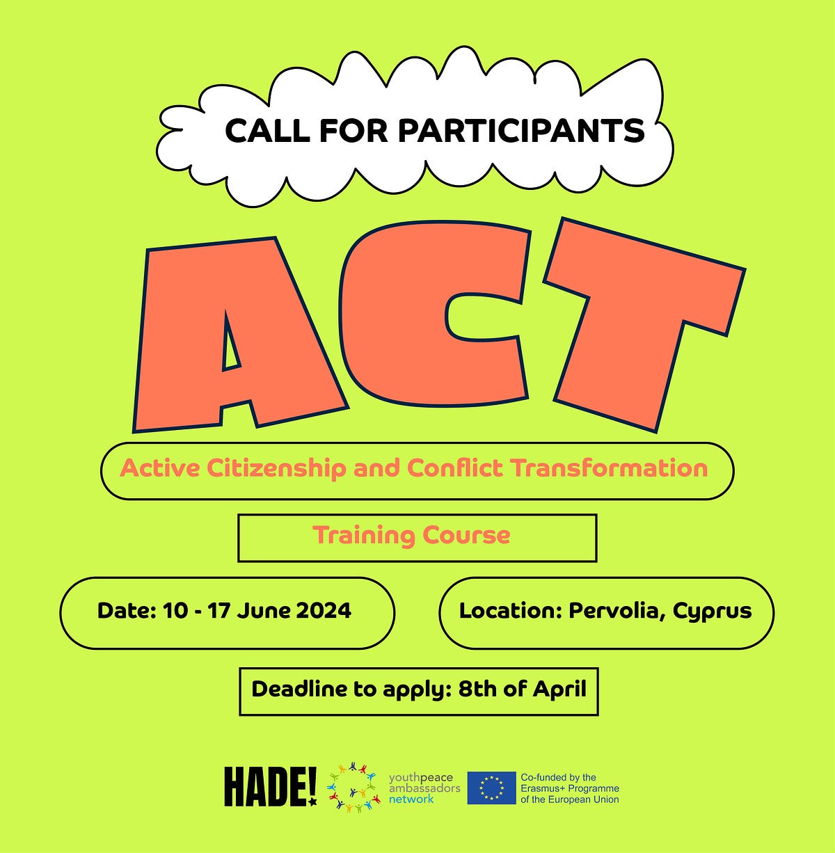 ACT — Open call for participants. Training course on Active Citizenship ...