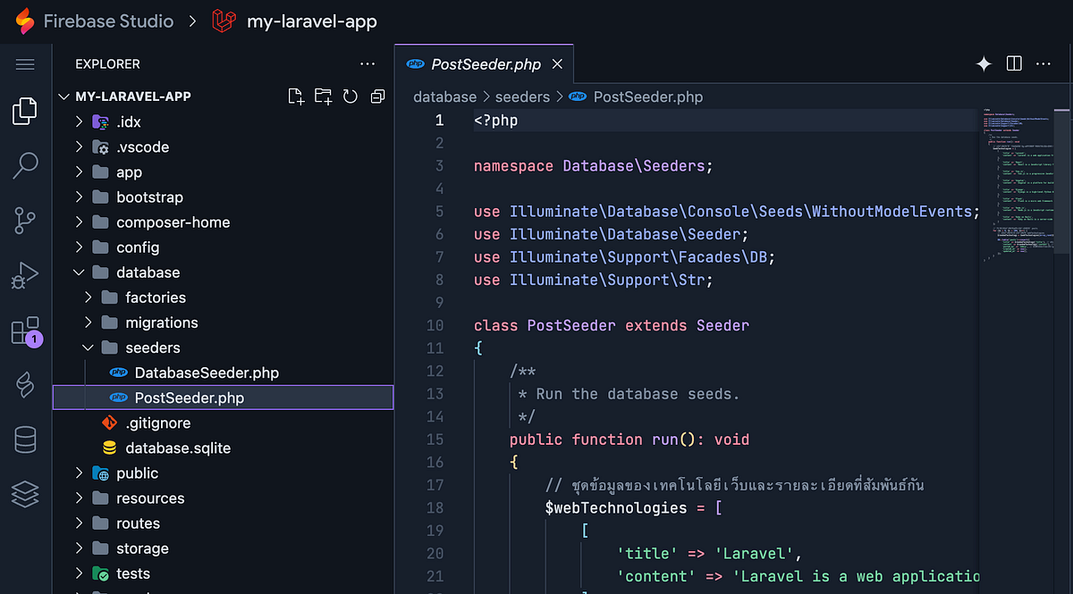 การใช้ Seeder ใน Laravel. https://laravel.com/docs/11.x/seeding | by Naruapon Suwanwijit | Medium