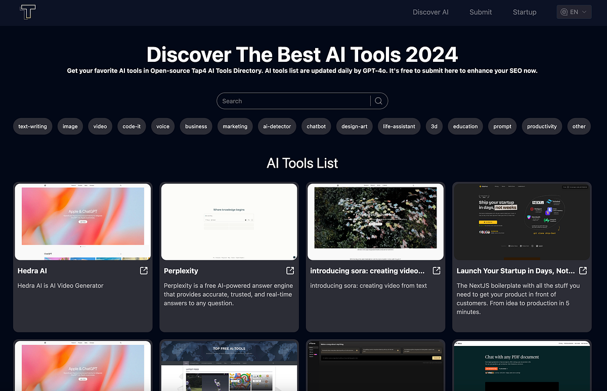 Tap4 AI Open-source Project: The All-in-One Lightweight AI Directory Project | by Tap4.AI | Medium