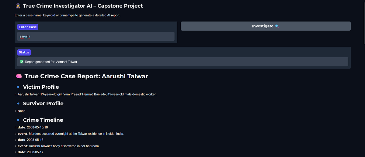 CaseFileAI-Your True Crime Case Report Generator using GenAI | by ...