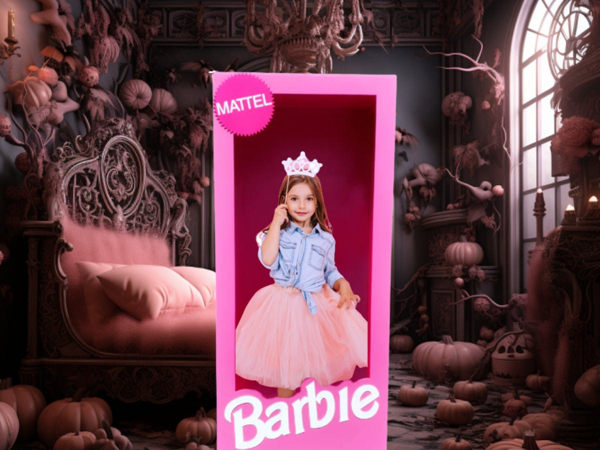 Halloween Barbie Box Digital Backdrop Halloween Barbie Overlay Barbie Box Overlay Barbie Box ...