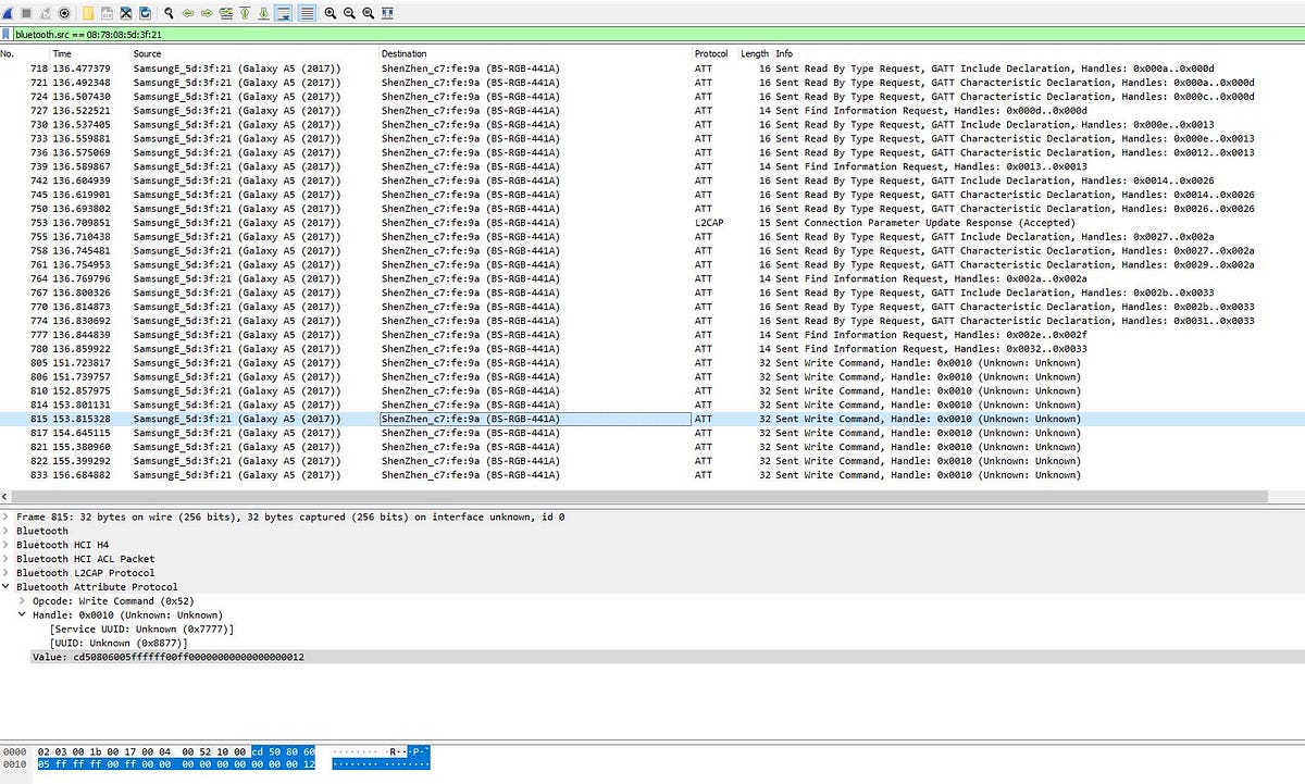 Capturing Bluetooth Traffic to Control LED Lights | by Ryan McNeely ...