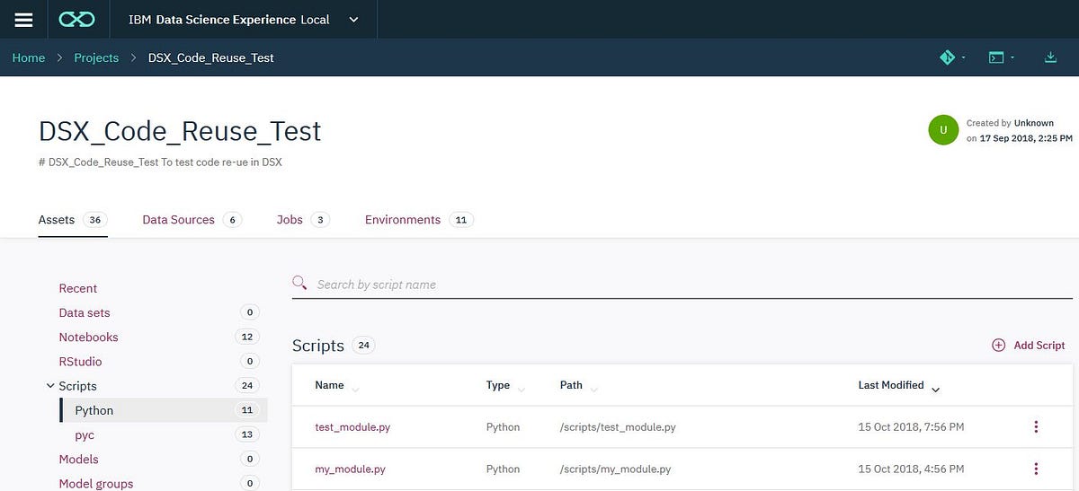 Reusing Python code in a Watson Studio Local project | by Victor ...