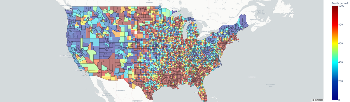 How to build Plotly Choropleth Map with COVID data using Pandas in Google Colab | by Siddhartha ...