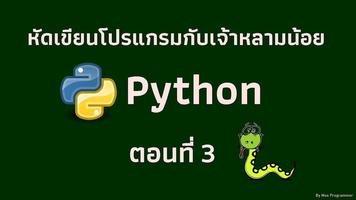 หัดเขียนโปรแกรมกับเจ้าหลามน้อย Python ตอนที่ 3 | by Mos Programmer | Medium